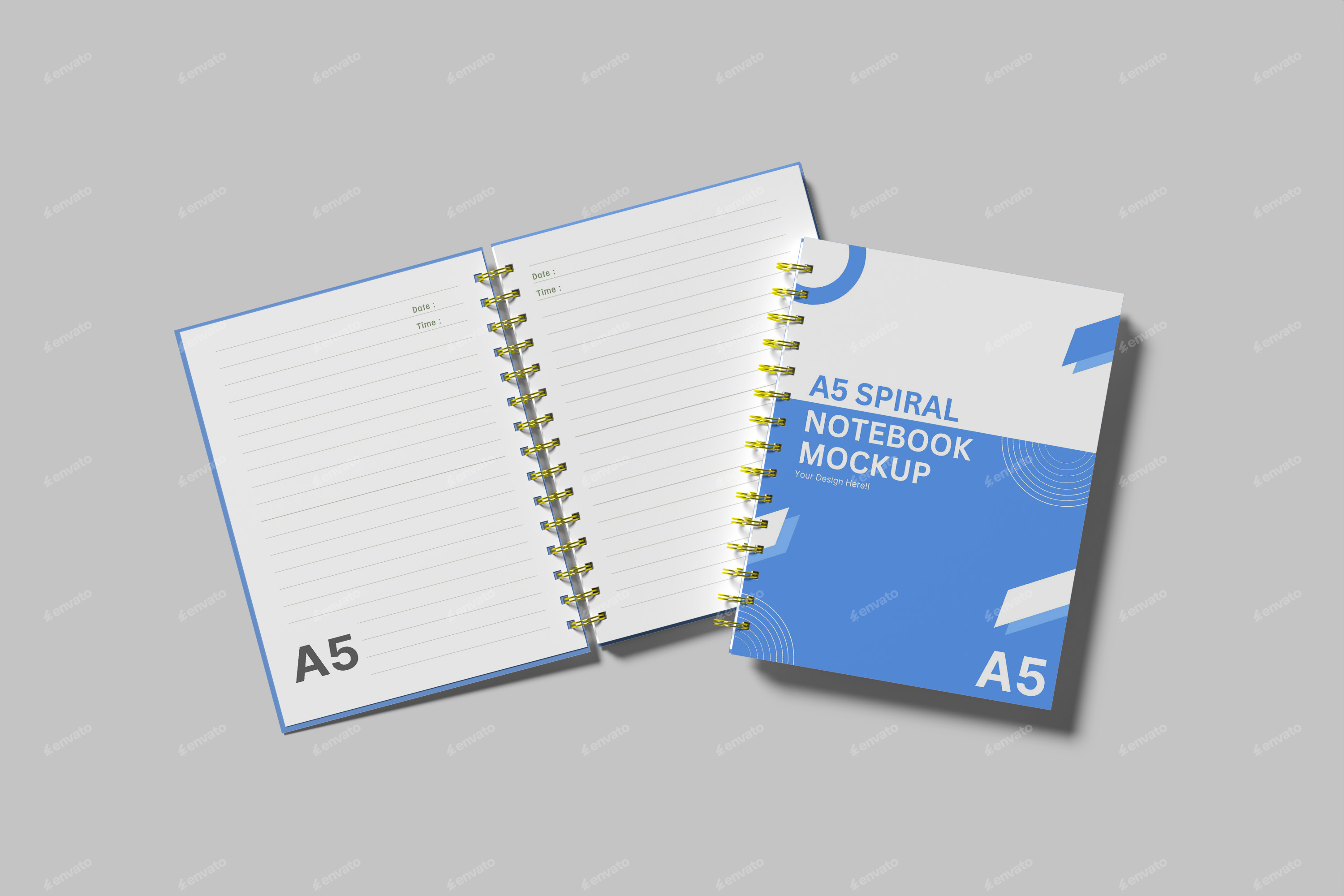 A5 Spiral Notebook Mockup, Graphics | GraphicRiver